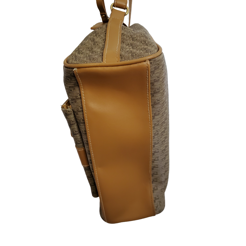 CL America Faux Leather Monogram Crossbody Brown Purse One Size | eBay